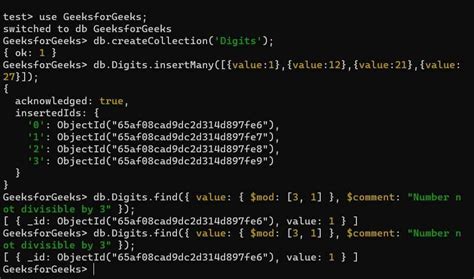 Image result for Comment Query MongoDB Find