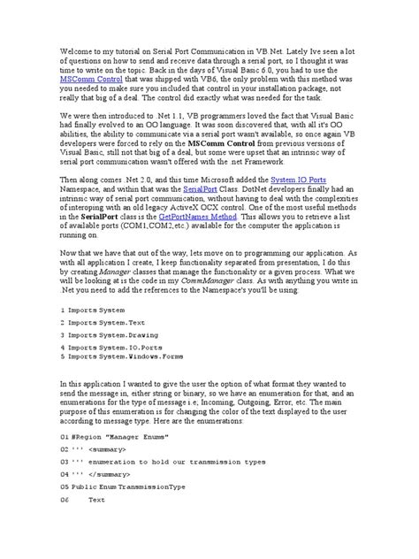 Image result for Visual Basic Serial Port Programming