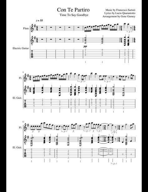 Image result for Con Te Partiro Partition