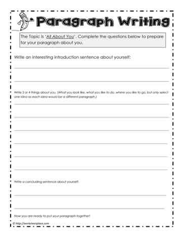 Image result for Writing Introduction Paragraph Worksheet