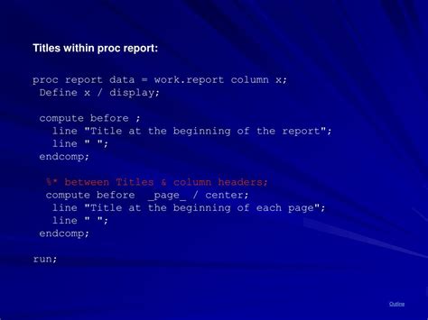 Image result for Pagsize Line Size Option in Proc Report