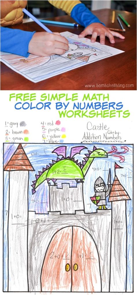 Image result for Simple Math Color by Number