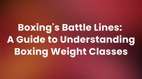 Image result for Boxing Weight Class