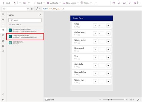 Image result for Power Apps Cart Layout Tutorial
