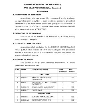 Image result for Dmlt Course Objective Paper