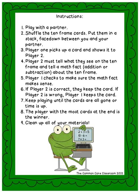 Image result for Ten Frame Math Games