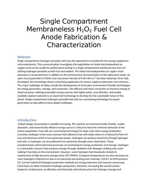 Image result for H2O2 Fuel Cell