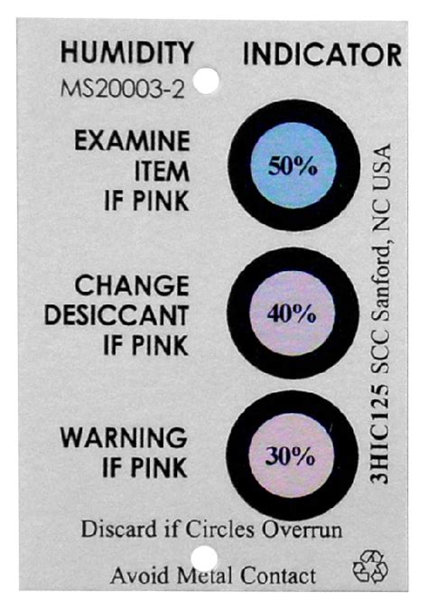 Image result for Three Container Humidity Indicator Card How to Read