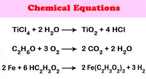 Image result for Balanced Chemical Equation Example