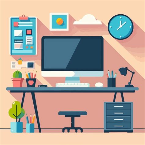 Image result for Computer Desk Vector