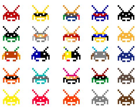 Image result for Space Invaders Different Colours