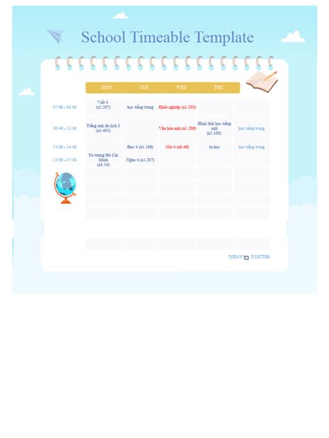 School Timetable Template1 | PDF