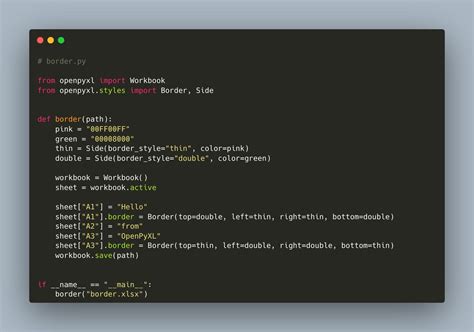 Image result for Python Openpyxl Border Style