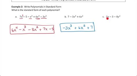Image result for Writing Polynomials in Standard Form