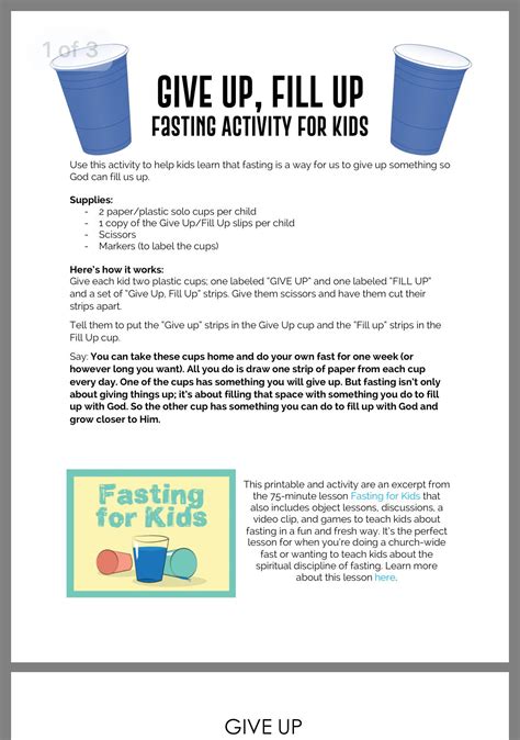 Image result for Object Lesson Fasting and Prayer