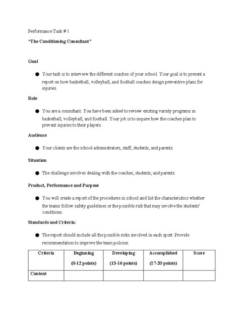 Image result for Performance Task Physical Activity