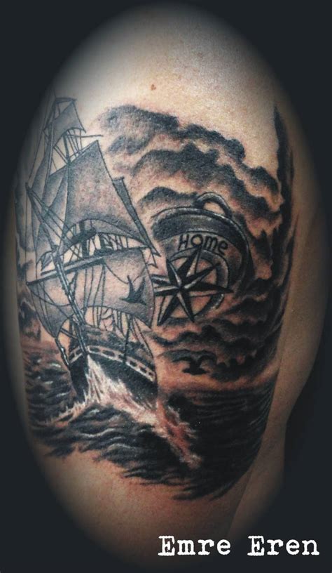 ship compass tattoo by TattnRoll on DeviantArt