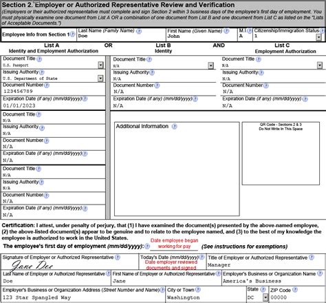 Image result for How to Fill Out Form I 9 Example