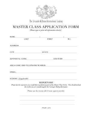Image result for Master Class Application