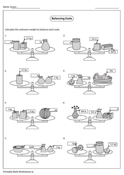 Image result for Balance Scale Worksheet