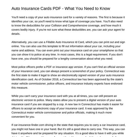 Auto Insurance Cards PDF What You Need to Knowydubp.pdf.pdf | DocDroid
