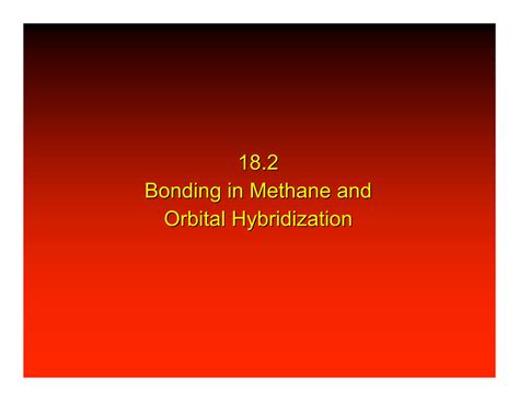 SOLUTION: Bonding in methane and orbital hybridization - Studypool