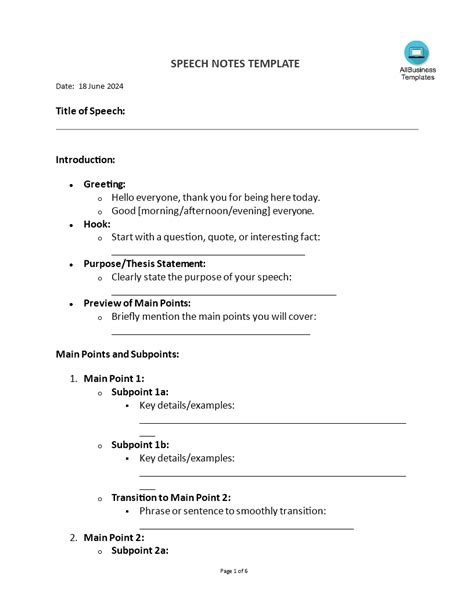 Image result for Speech Notes Examples