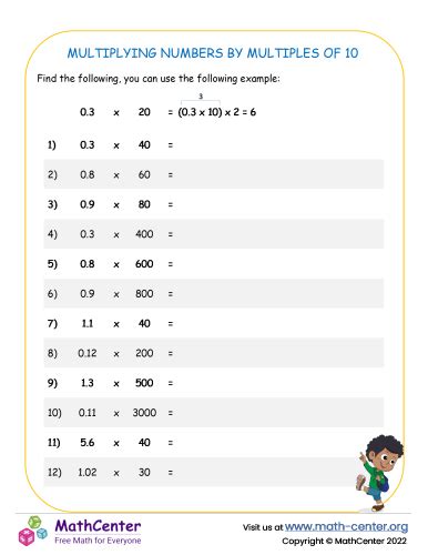 Image result for Multiplying by Multiples of 10