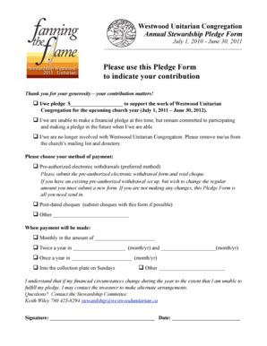Image result for Stewardship Pledge Card Examples