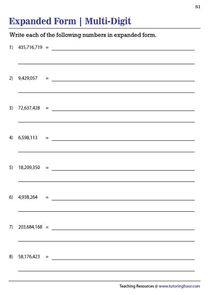 Image result for Expanded Form 2nd Grade Math Worksheets