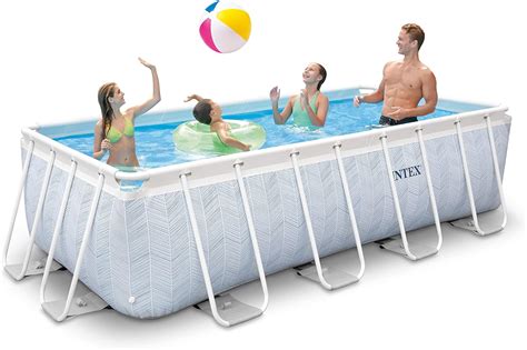 Image result for Intex 12X24 Rectangular Pool Set Up with Pole Sizes