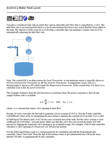 Image result for Excel Water Tank Level