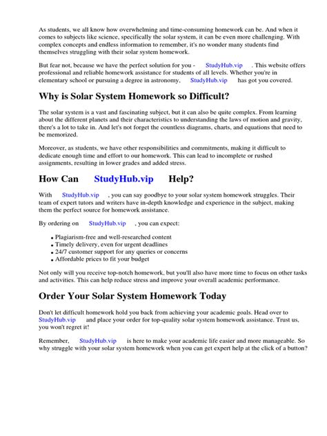 Image result for Solar System Homework