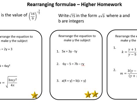 Image result for Exercise of Rearranging Formula