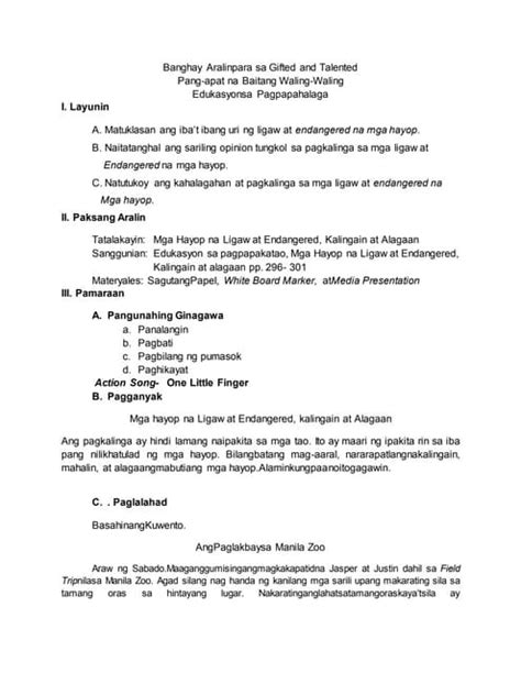 Image result for Lesson Plan Example Science 4th Class