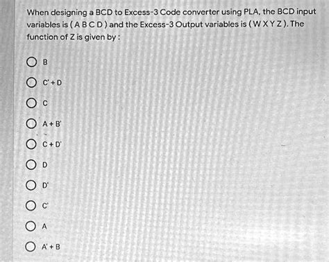 Image result for Bcd to Excess 3 Code Converter Using PLA