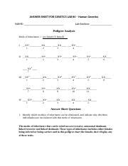 Image result for Human Genetics Lab Answers