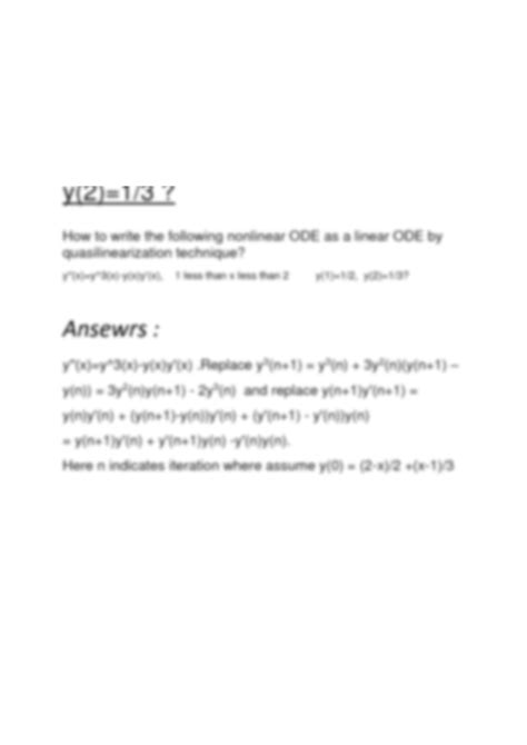 Image result for Nonlinear Ode Examples