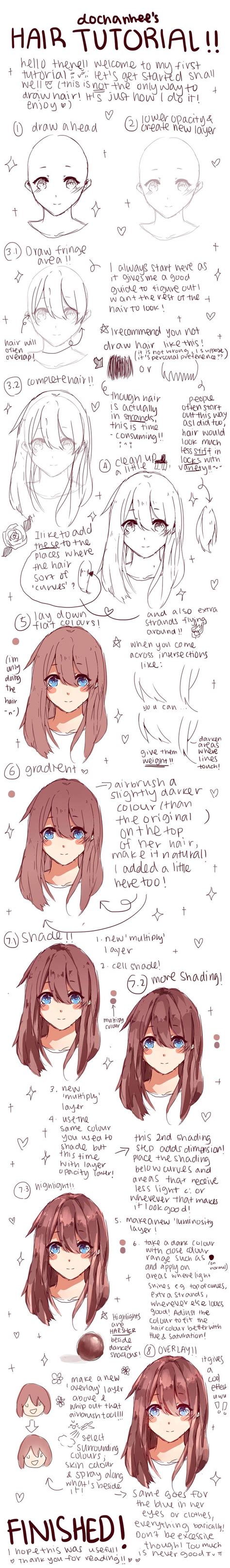 Image result for Anime Hair Drawing Tutorial