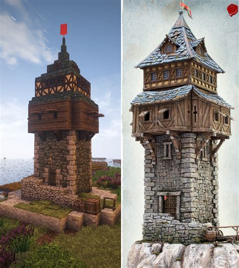 Image result for Minecraft Medieval Tower Tutorial