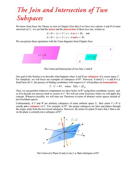 Image result for Intersection of Two Subspace Example