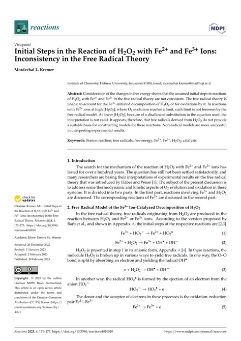 Image result for Reaction Between Feo2 and H2O2