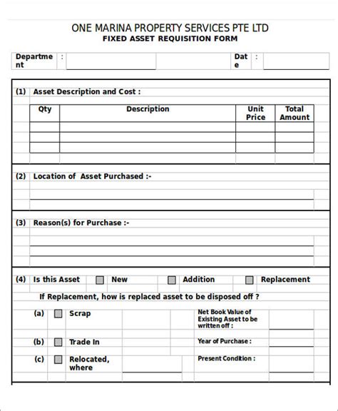 Image result for Fixed Asset Requisition Form