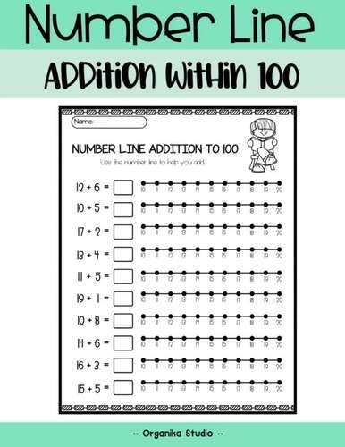 Image result for Adding to 100 Using a Number Line