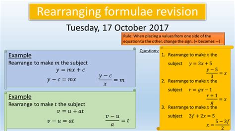 Image result for Rearranging Formula PowerPoint