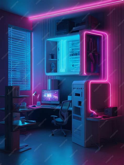 Image result for Neon Computer Room
