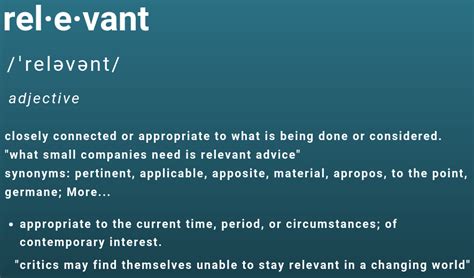 Image result for Relevant Definition and Example