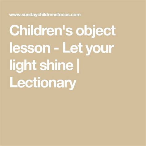 Image result for Object Lesson Light of the World
