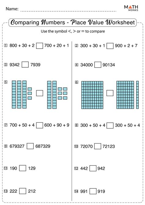 Image result for Place Value Comparing Numbers Worksheet