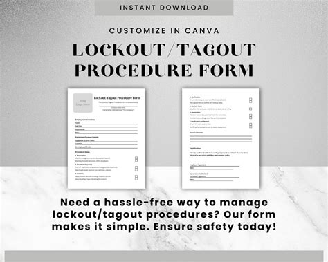 Image result for Lock Out Tag Out Form